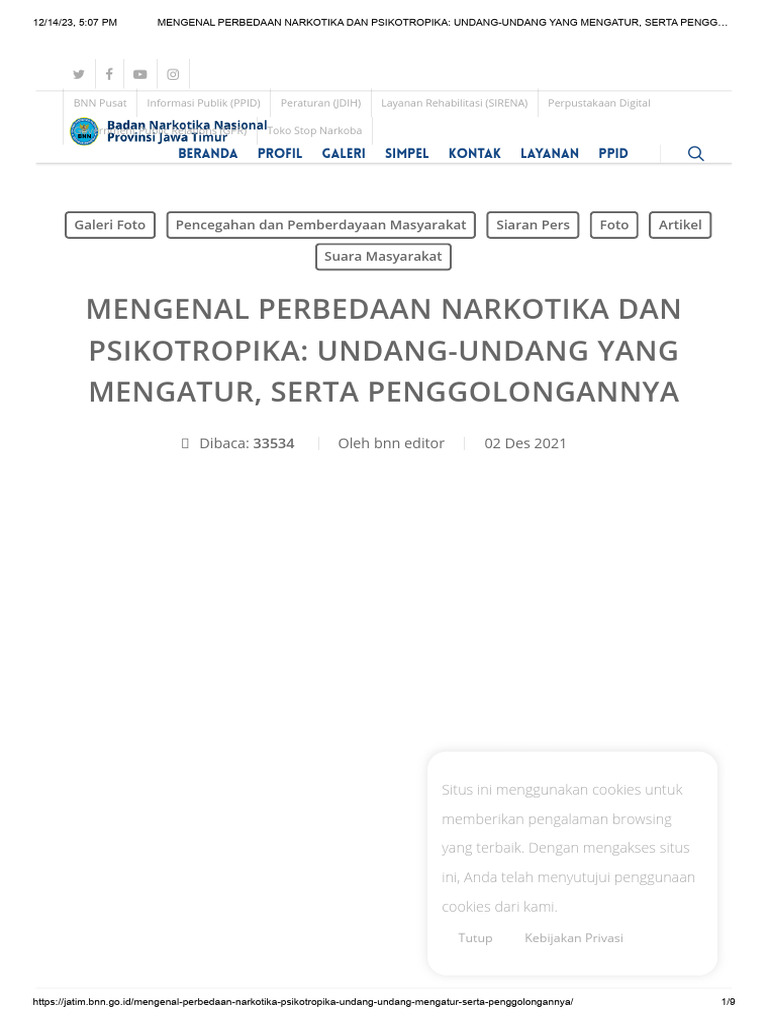 Perbedaan Narkotika dan Psikotropika | PDF