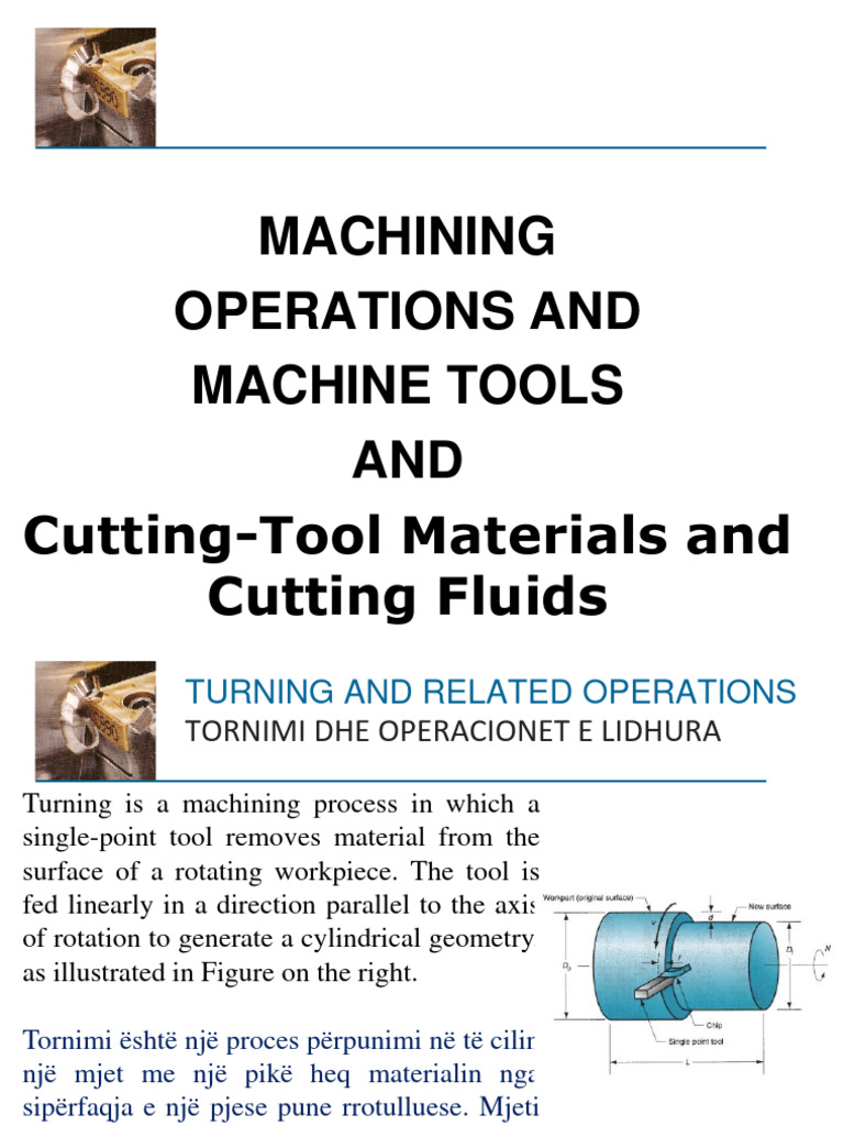 Chapter 3c Machine Operations and Machine Tools | PDF