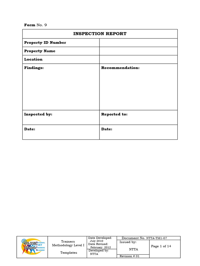 Inspection Report | PDF