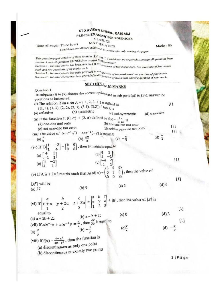 Preboards 2022 Maths | PDF