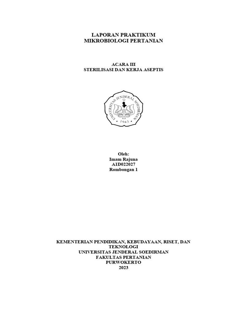 Laporan Praktikum Mikrobiologi Pertanian Acara 3 | PDF