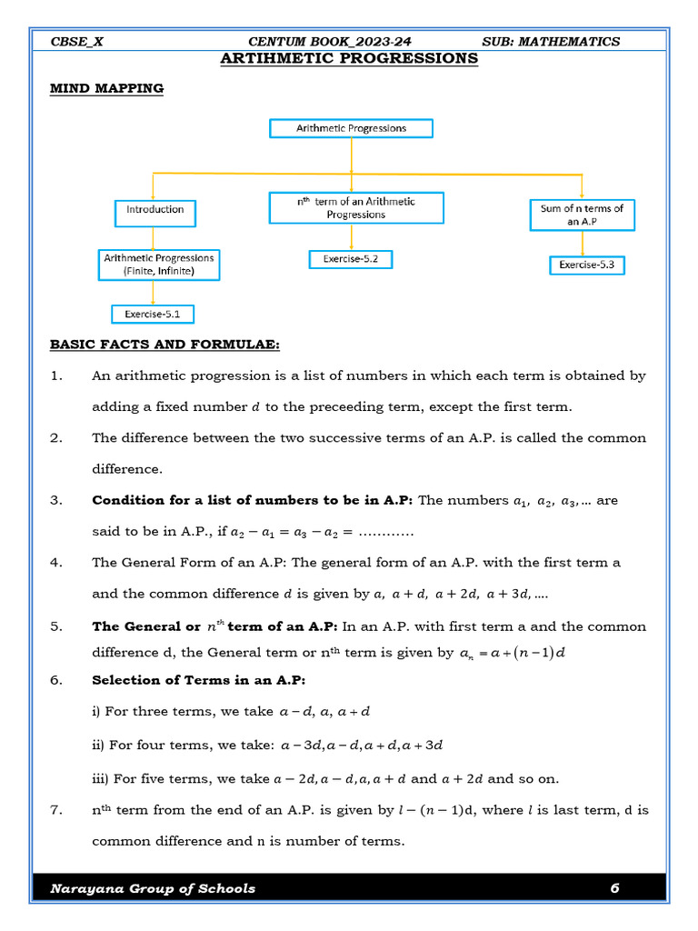 Artihmetic Progressions | PDF | Elementary Mathematics | Mathematical ...