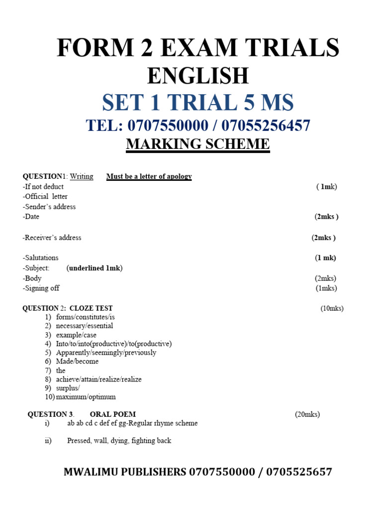 Eng Trial 5 MS | PDF | Poetry