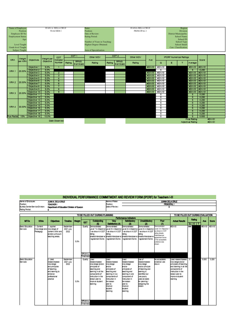 For Proficient Teachers Automated Ipcrf Sy 2021 2022 | PDF | Learning | Nonverbal Communication