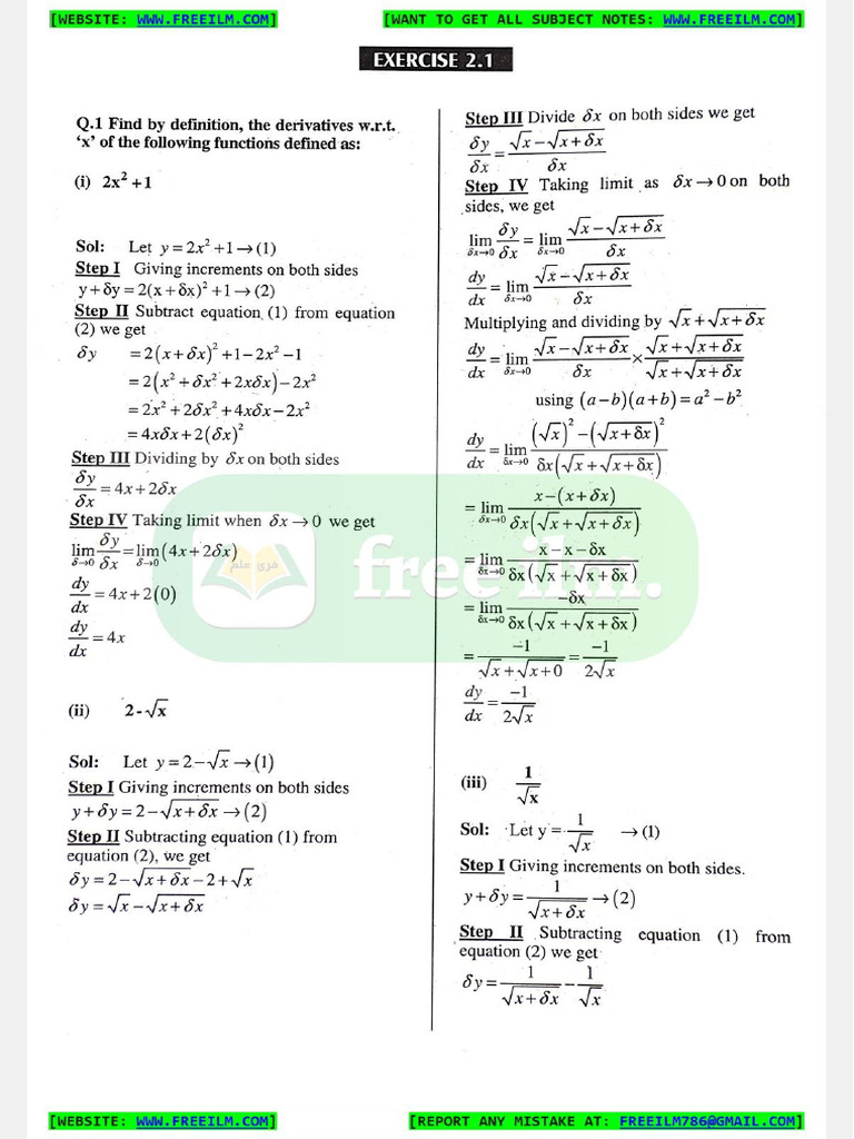 12th Maths Chap2 Ex 2.1 | PDF