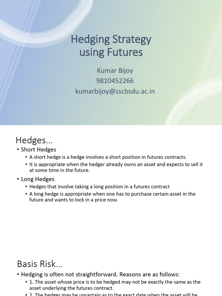 Hedging Strategy Using Futures | PDF | Bonds (Finance) | Hedge (Finance)