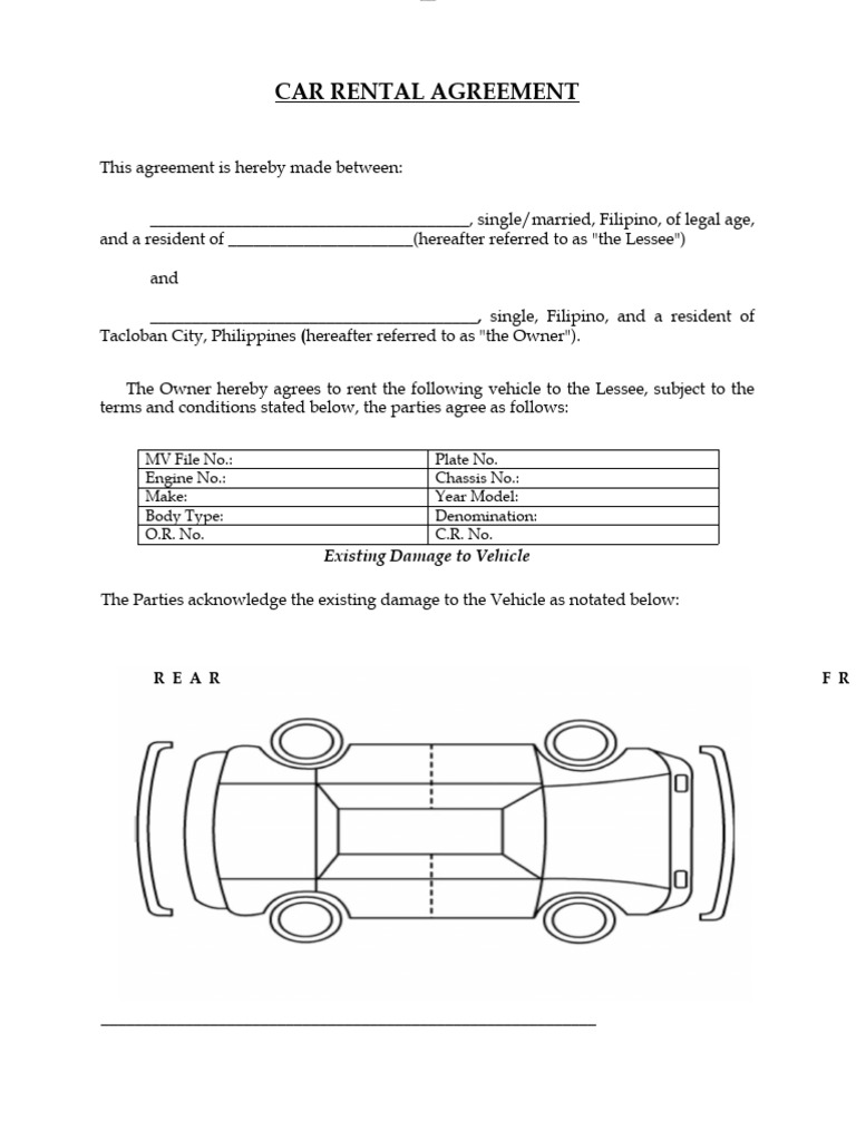 Car Rental Agreement | PDF | Lease | Renting