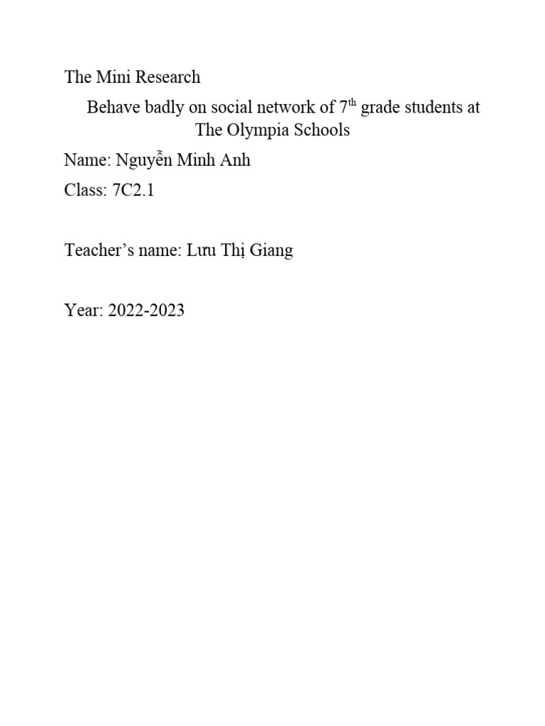 Mini Research (1) - 1 | PDF | Social Media | Popular Culture & Media Studies