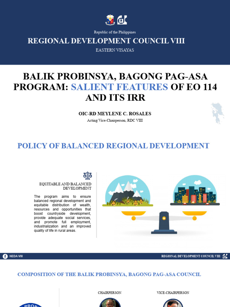 Regional Development Council Viii: Balik Probinsya, Bagong Pag-Asa ...