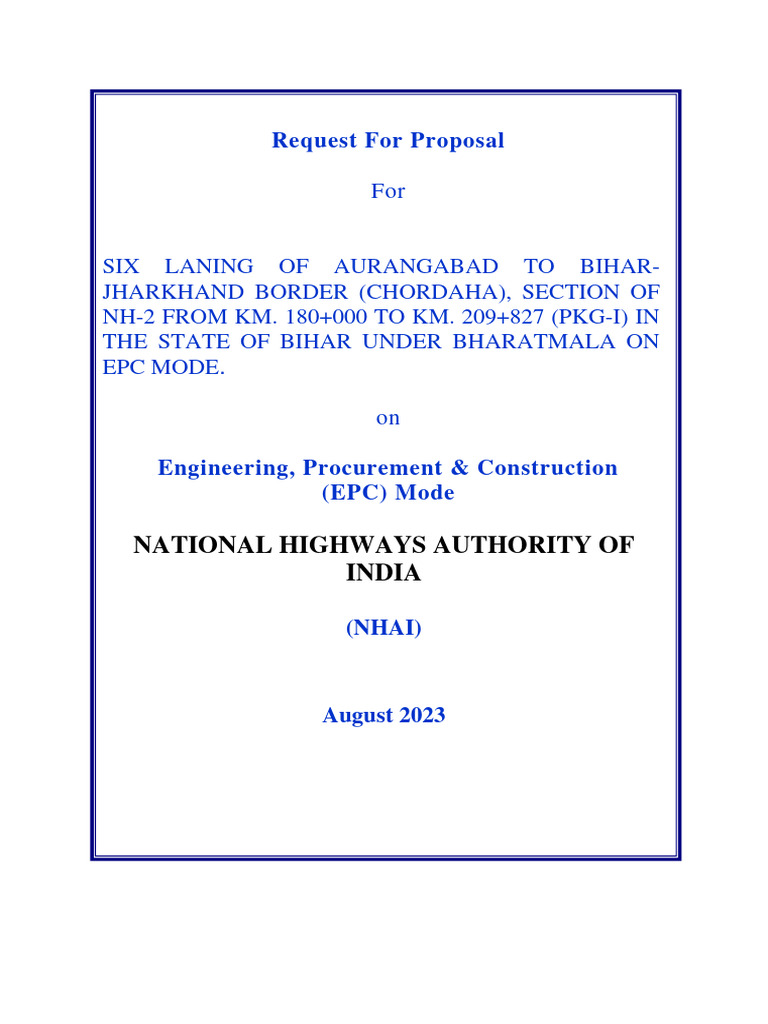 RFP Bihar | PDF | Request For Proposal | Cheque