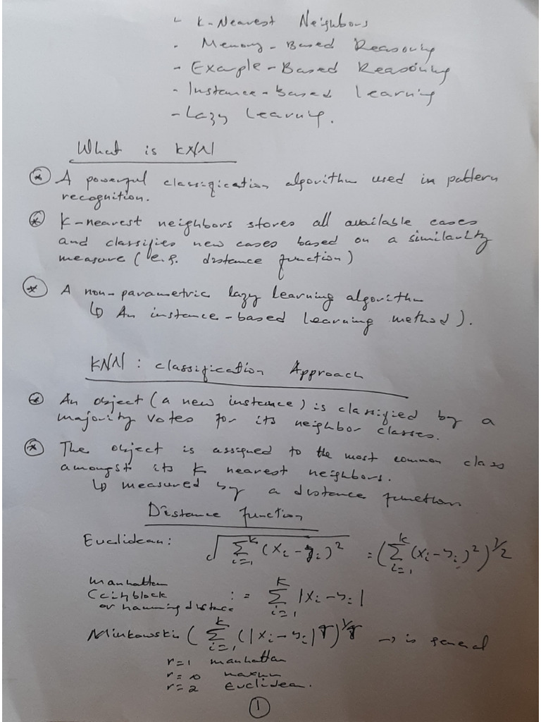 KNN Note | PDF
