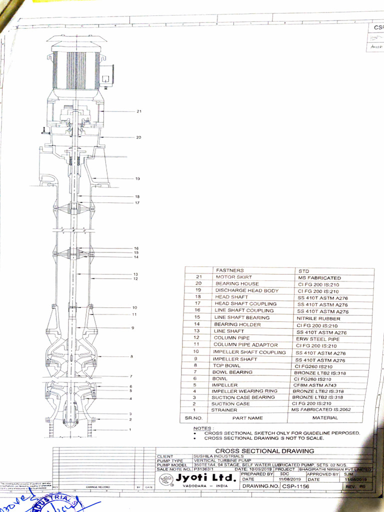 Jyoti Pump Cross Sectional | Download Free PDF | Pump | Chemical ...