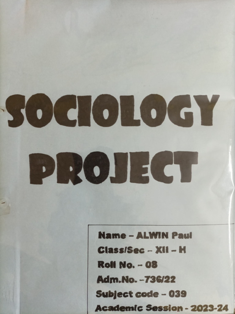 Sociology Project | PDF