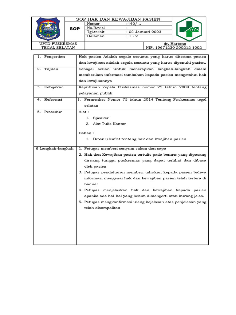 Sop Pelayanan Pasien Berkebutuhan Khusus | PDF