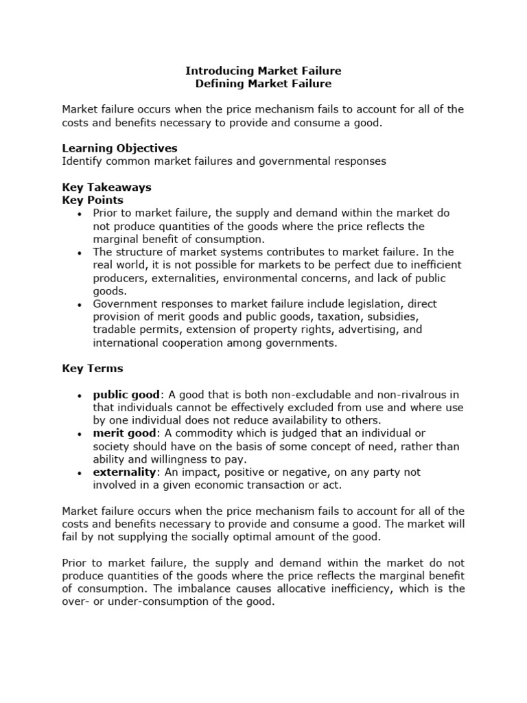 Introducing Market Failure | PDF | Externality | Market Failure