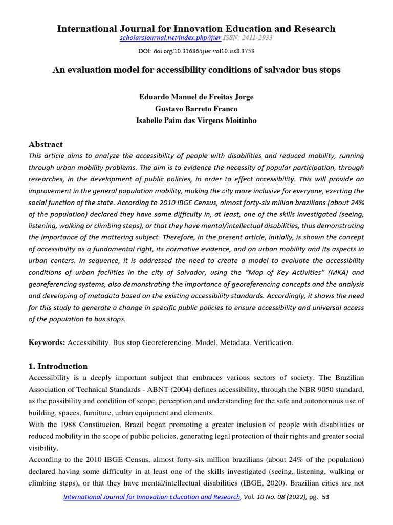 An Evaluation Model For Accessibility Conditions o | PDF | Accessibility | Metadata
