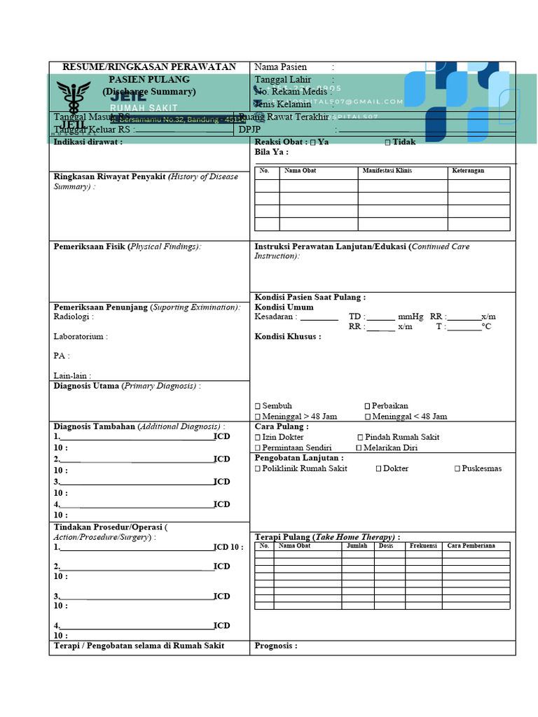 Form Resume Medis | PDF