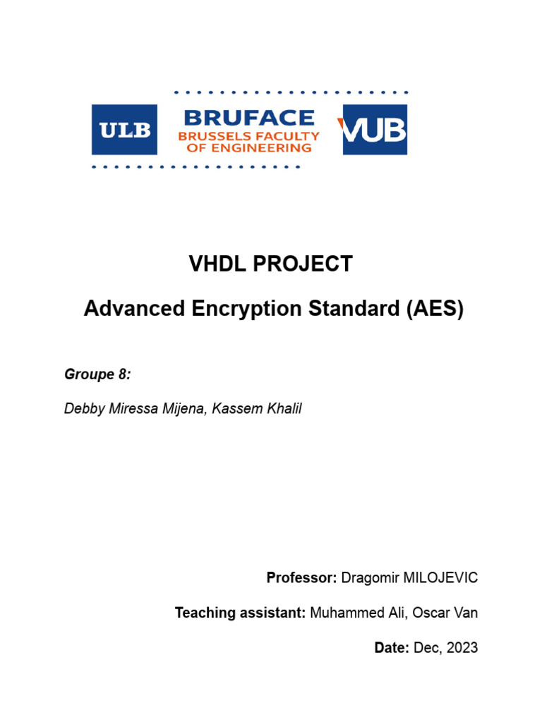 VHDL Aes Project | PDF | Field Programmable Gate Array | Cryptography