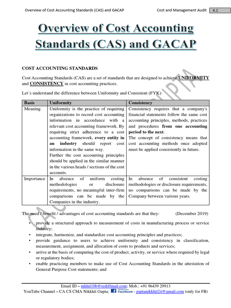 Cost Accounting Standards | PDF | Expense | Cost