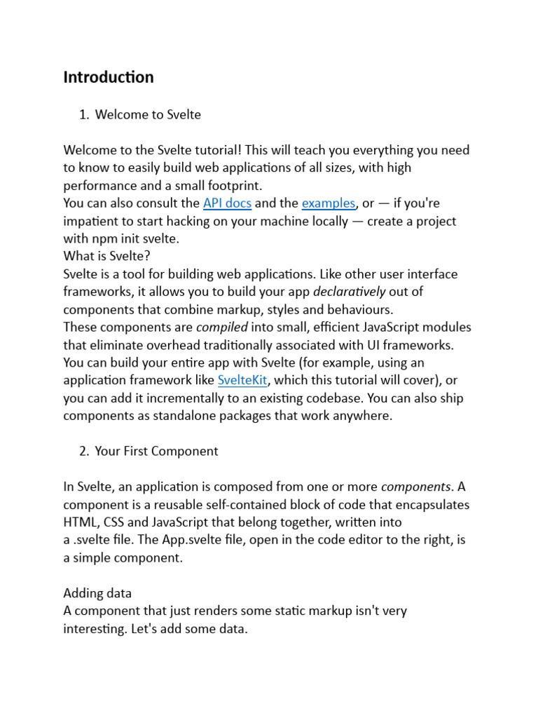 Svelte 1 CH01 (Introduction) | PDF | Software Development | Systems Engineering