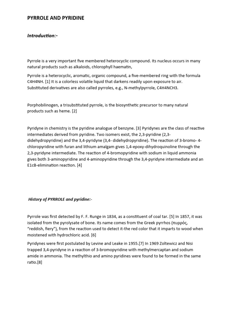 Pyrrole and Pyridine | PDF | Pyridine | Molecular Orbital