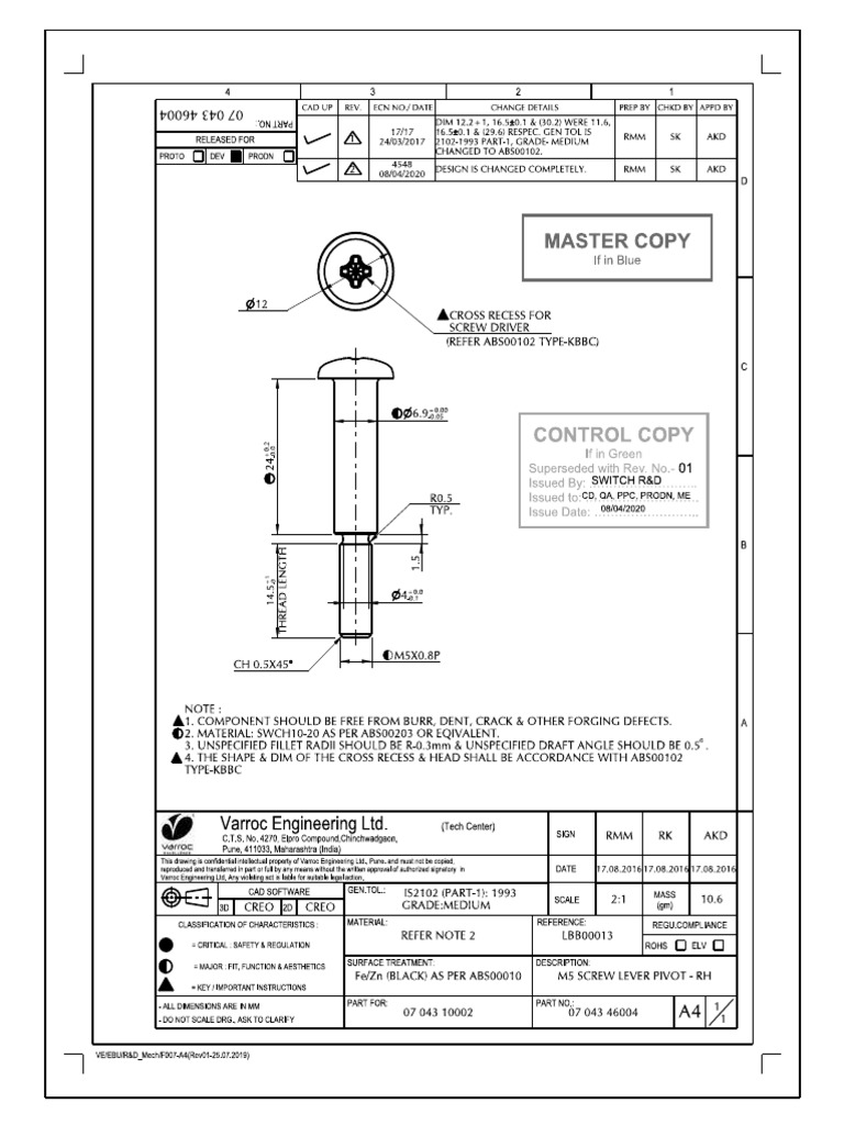 Lever Pivot Bolt | PDF