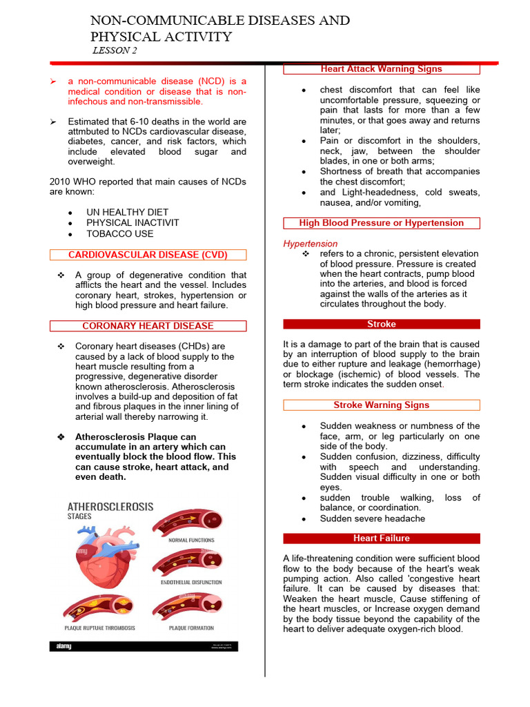 Lesson 2 | PDF | Non Communicable Disease | Heart