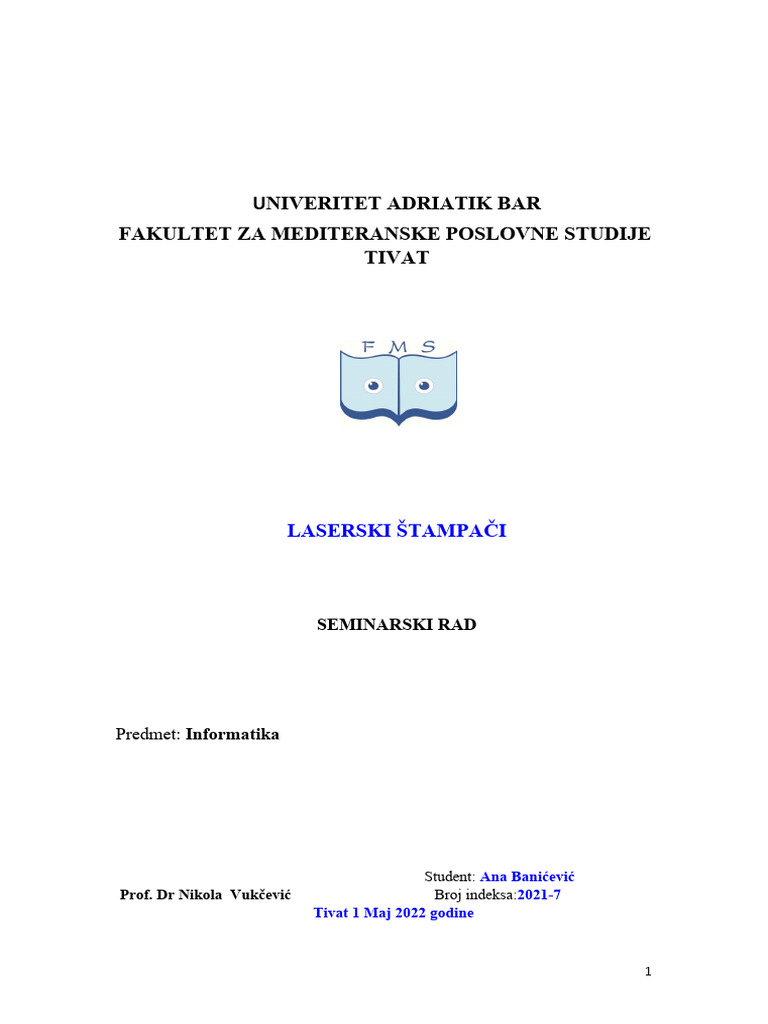 Univeritet Adriatik Bar Fakultet Za Mediteranske Poslovne Studije Tivat ...