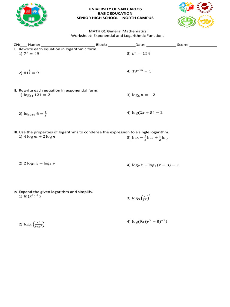 Ex-Log Function | PDF | Logarithm | Function (Mathematics)