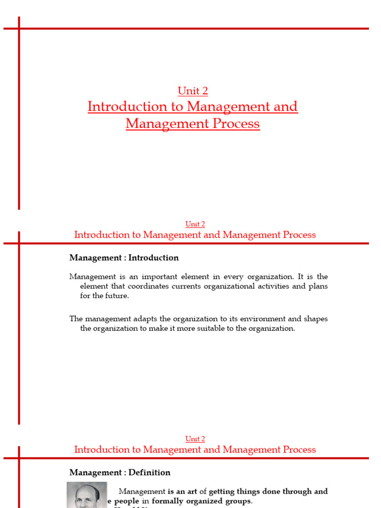 Unit 2-Introduction to Management and Management Process | PDF | Business