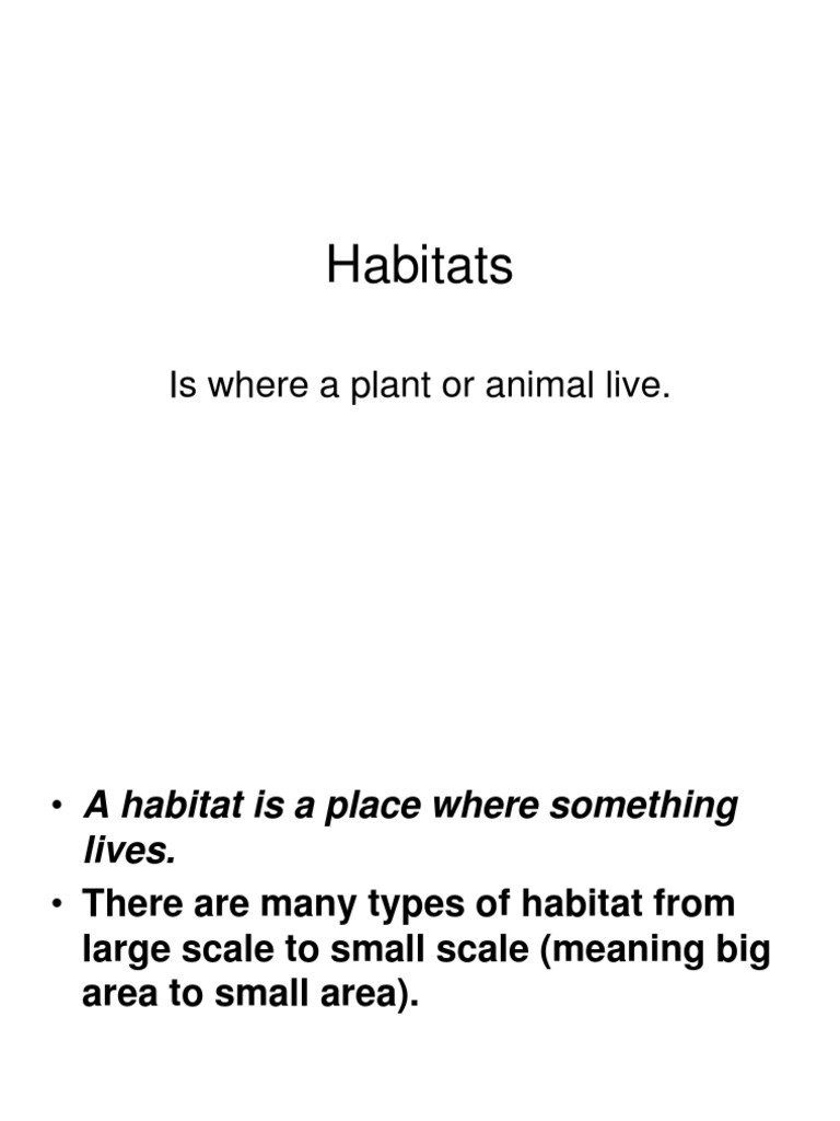 Habitats: Is Where A Plant or Animal Live | PDF