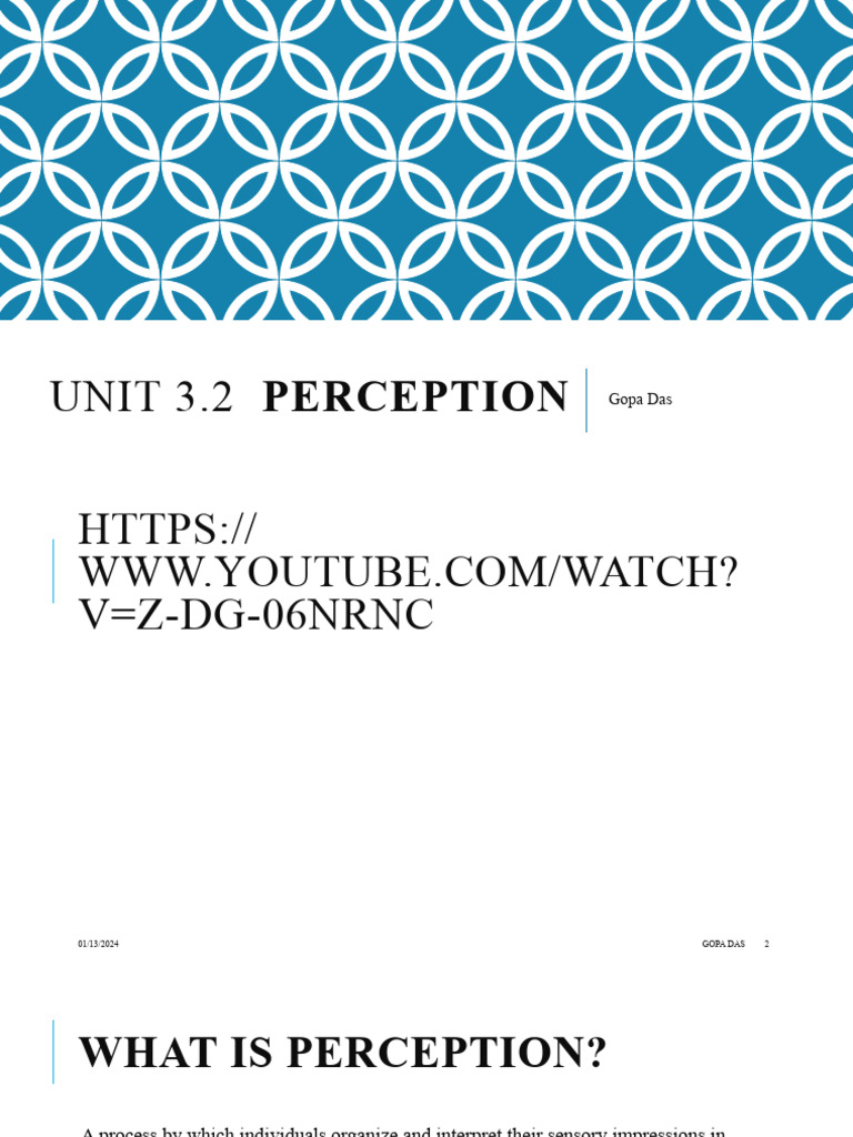 Unit 3.2 Perception | Download Free PDF | Perception | Cognitive Science