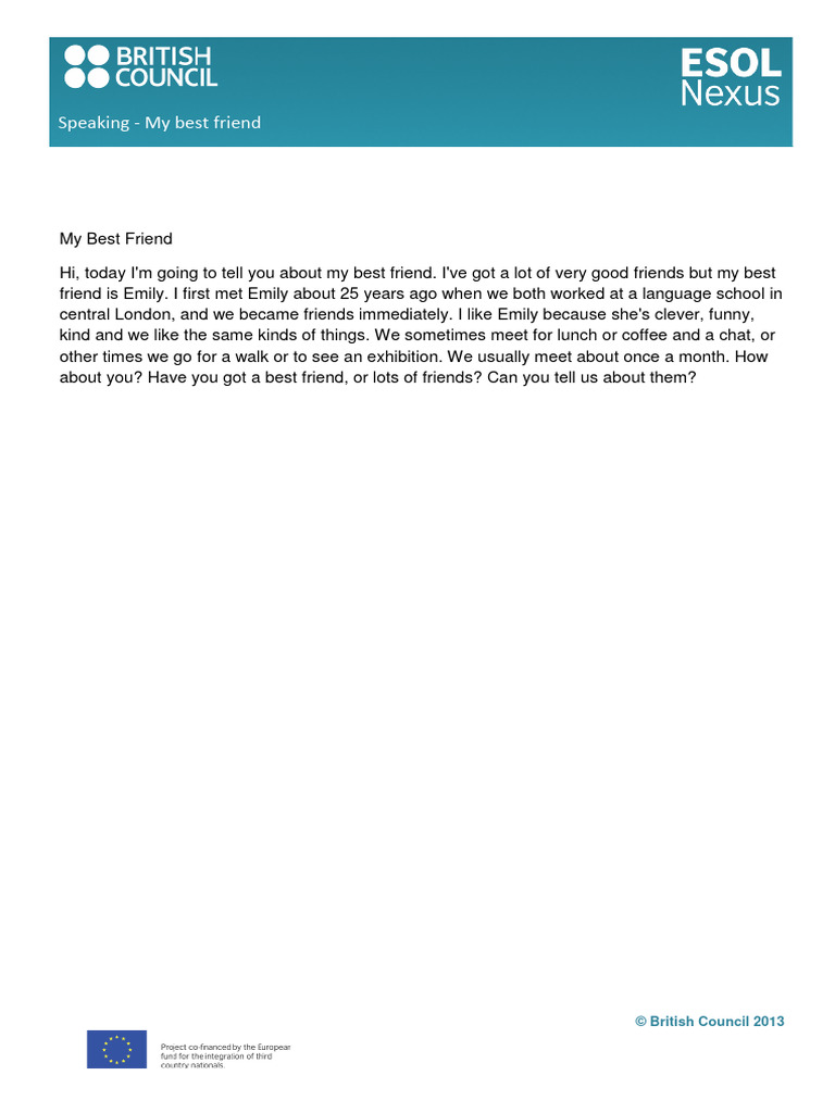 My Best Friend Script | PDF | Language Arts & Discipline | General Fiction