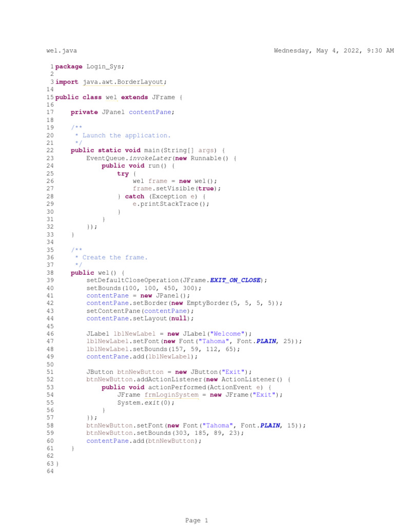 Package Import Public Class Extends Private: Contentpane | PDF