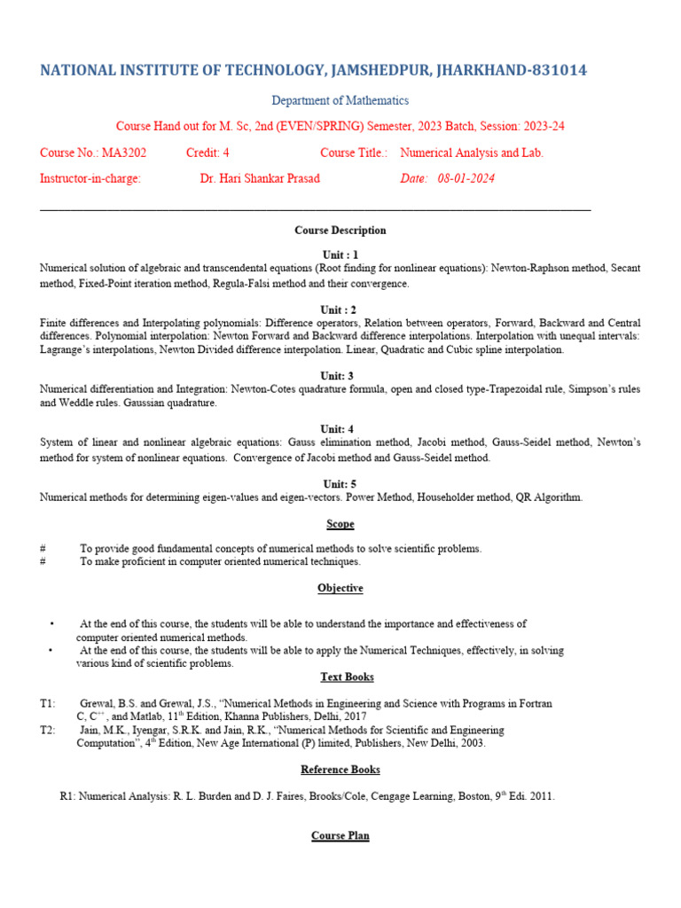 Handout, Assignment Msc. Math, 2ND Sem, 2023 Batch | PDF | Numerical Analysis | Eigenvalues And ...