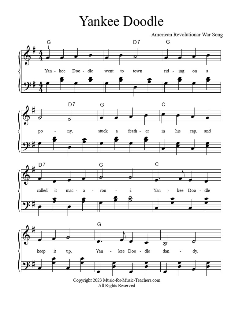 Yankee Doodle Piano 2023 | PDF