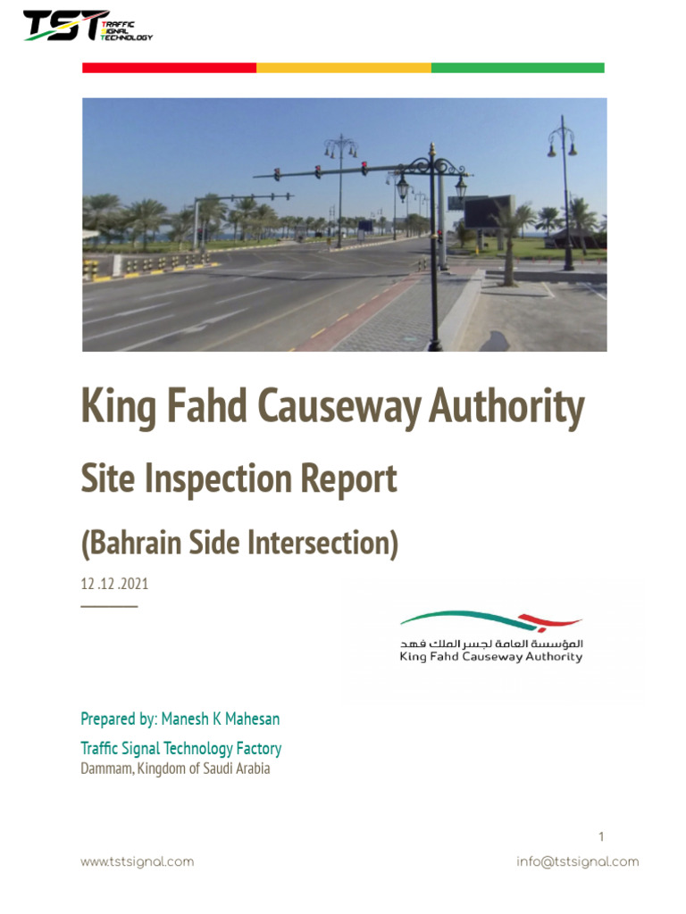 King Fahd Causeway Traffic Signal Report | PDF | Traffic | Intersection ...