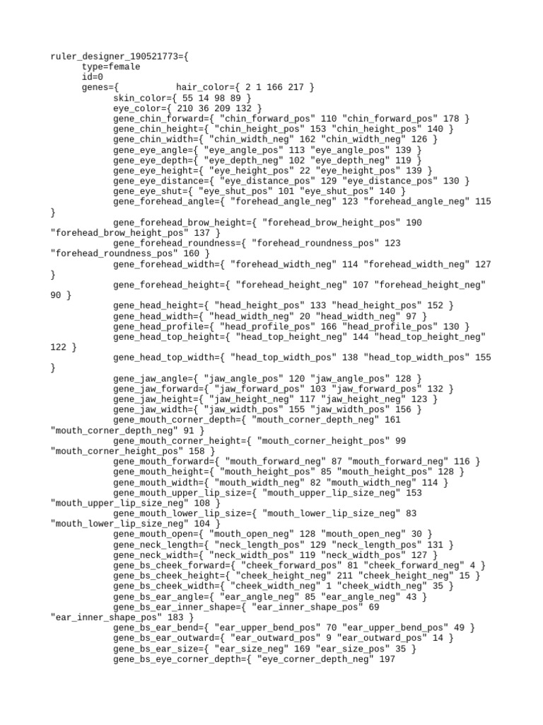 Daenerys Ruler Designer DNA Code CK3 | PDF