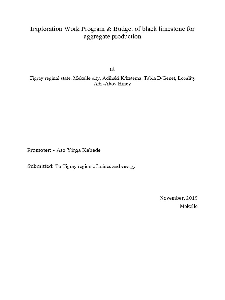 Exploration Work Plan - Limeston | PDF | Sedimentary Rock | Limestone