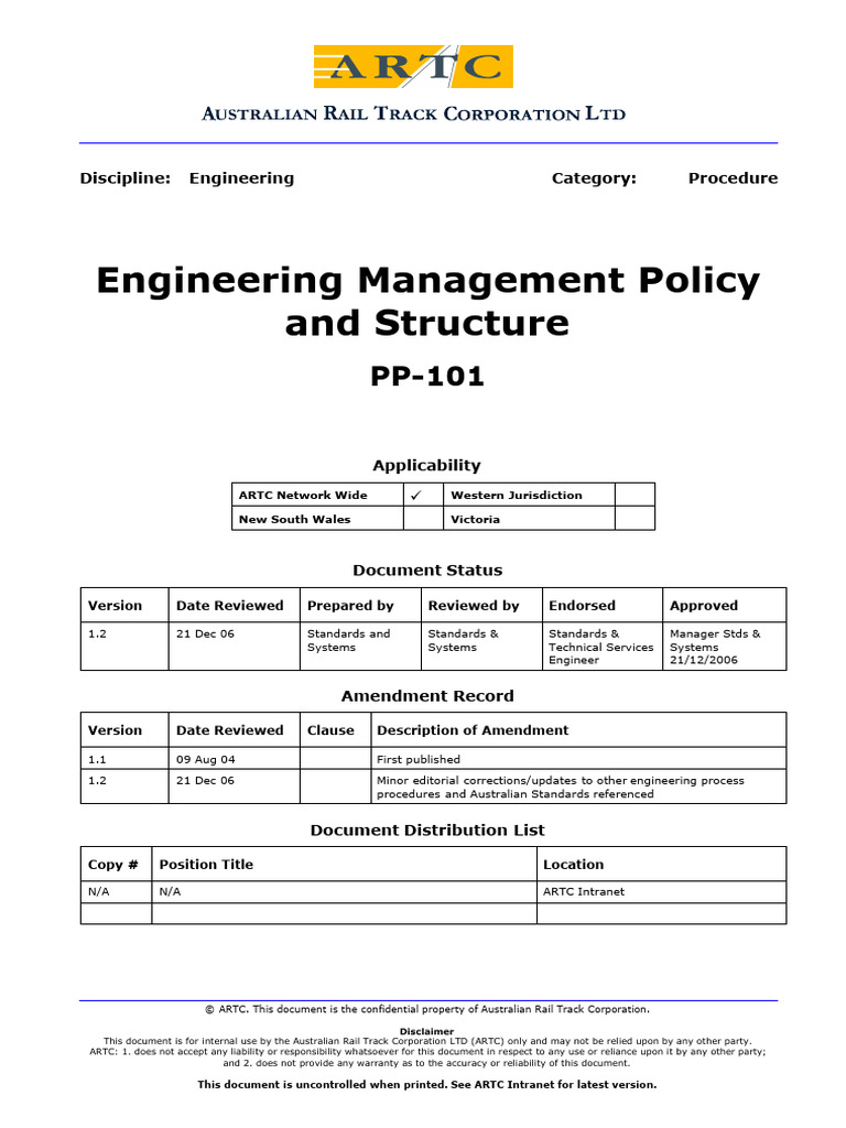 Engineering Management Policies | Download Free PDF | Performance Indicator | Reliability ...
