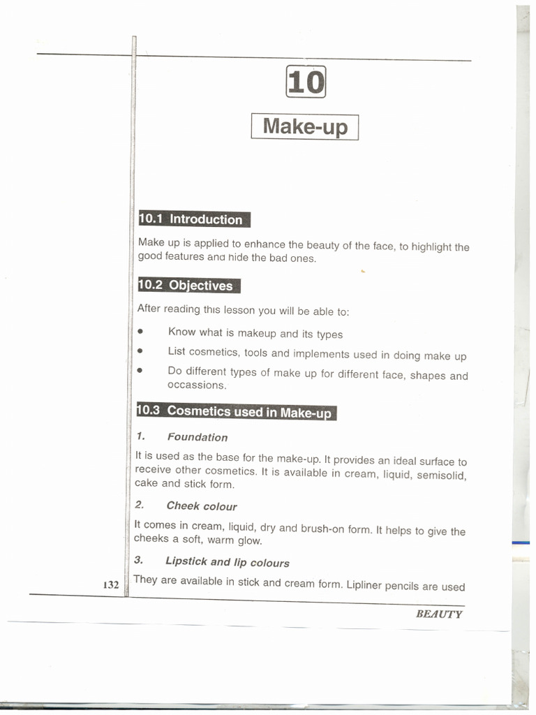 Lesson 10 Make Up | PDF | Cosmetics | Toiletry