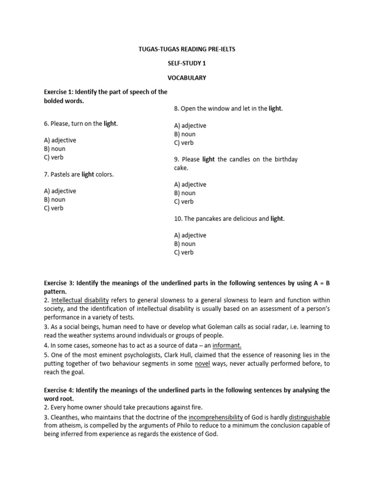 Day 1 - Self Study | PDF | Verb | Adjective Day 1 - Self Study | PDF | Verb | Adjective
