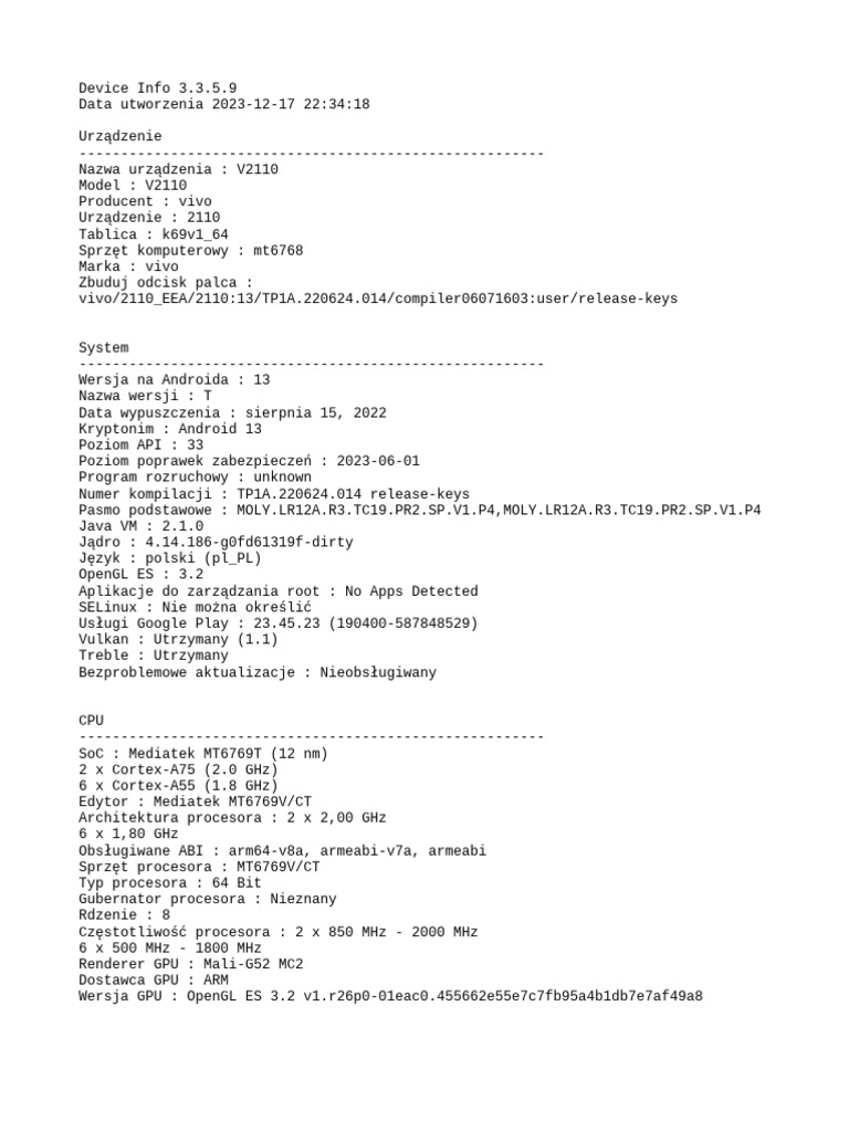 Device Info | PDF