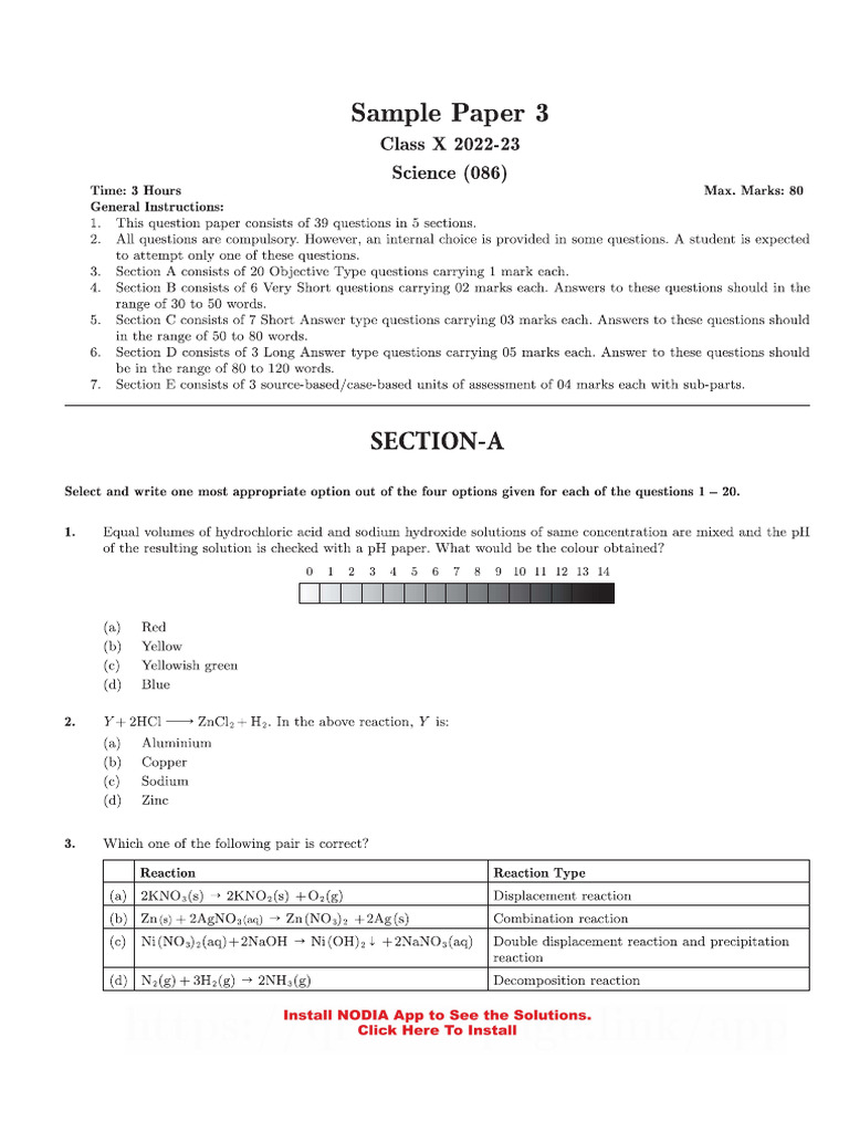 Science - Set 3 | PDF