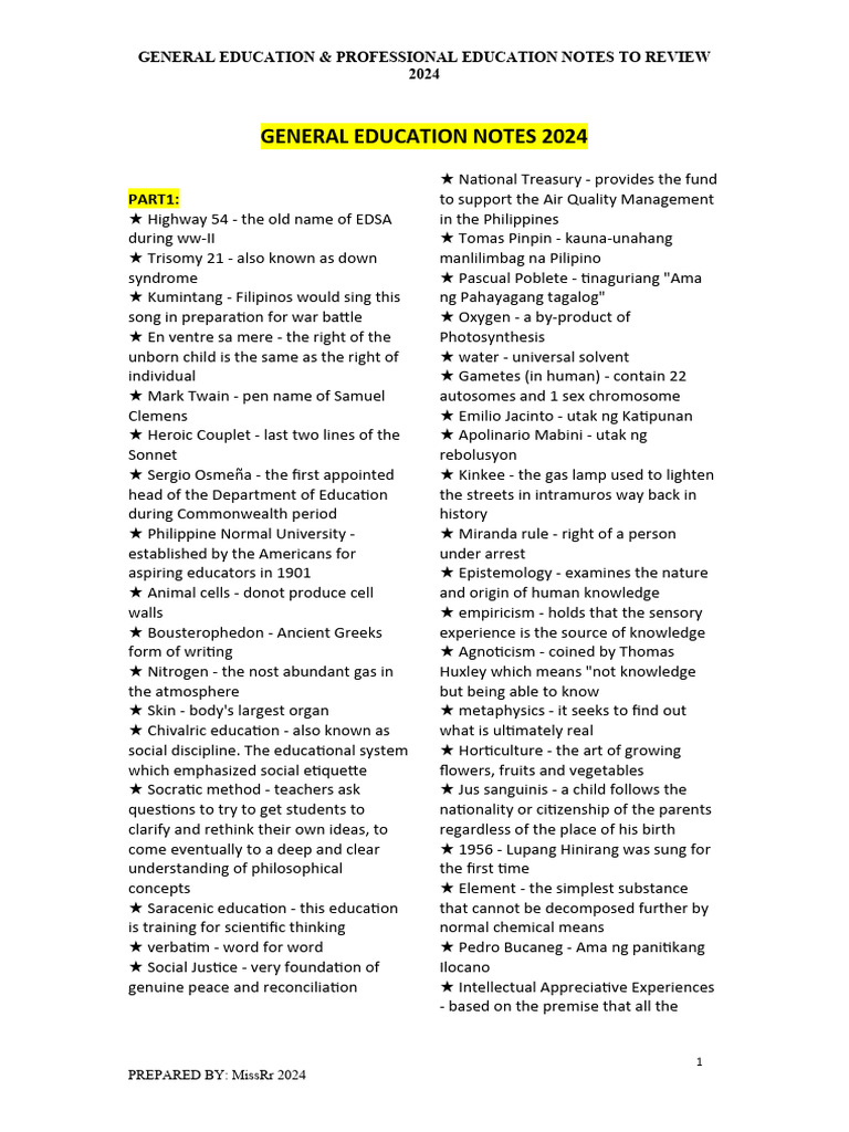 Miss RR Summary Gened Notes For 2024 | PDF | Plants | Tissue (Biology)