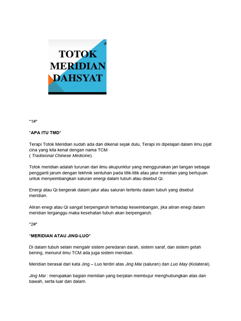 Totok Meridien Dahsyat | PDF