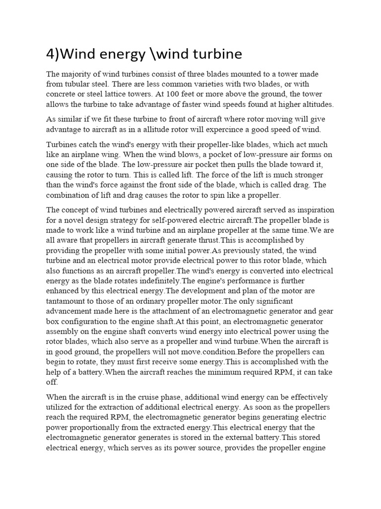 4) Wind Turbine | PDF | Turbine | Wind Turbine