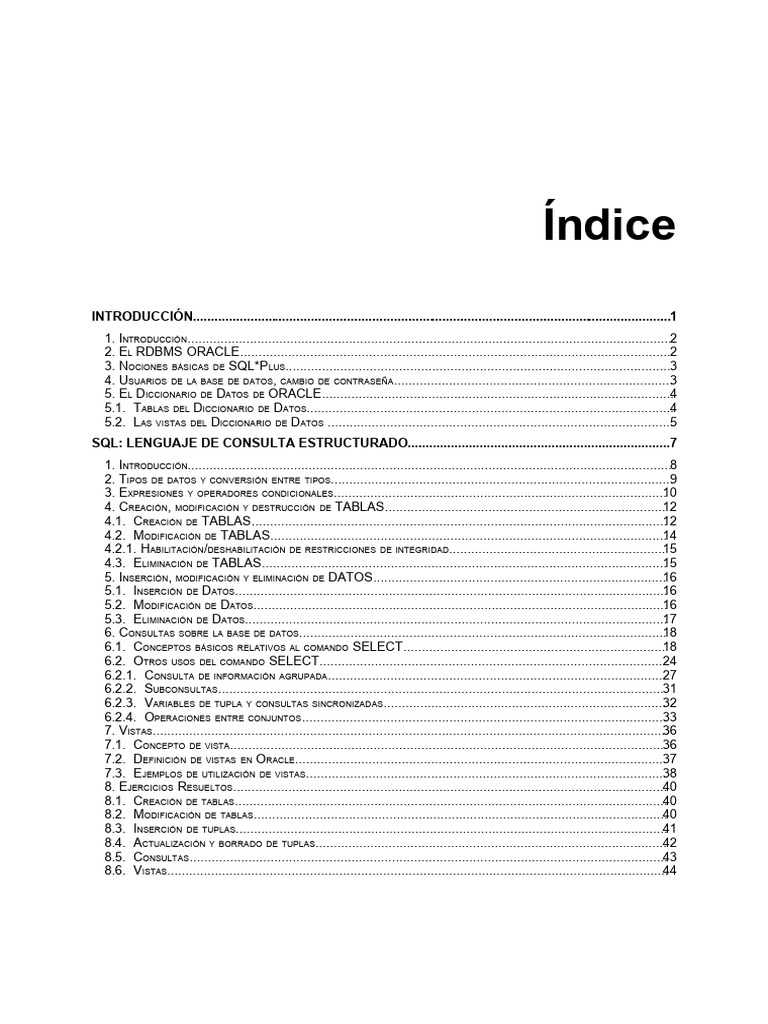 Tutorial Basico Oracle | PDF | SQL | Bases de datos