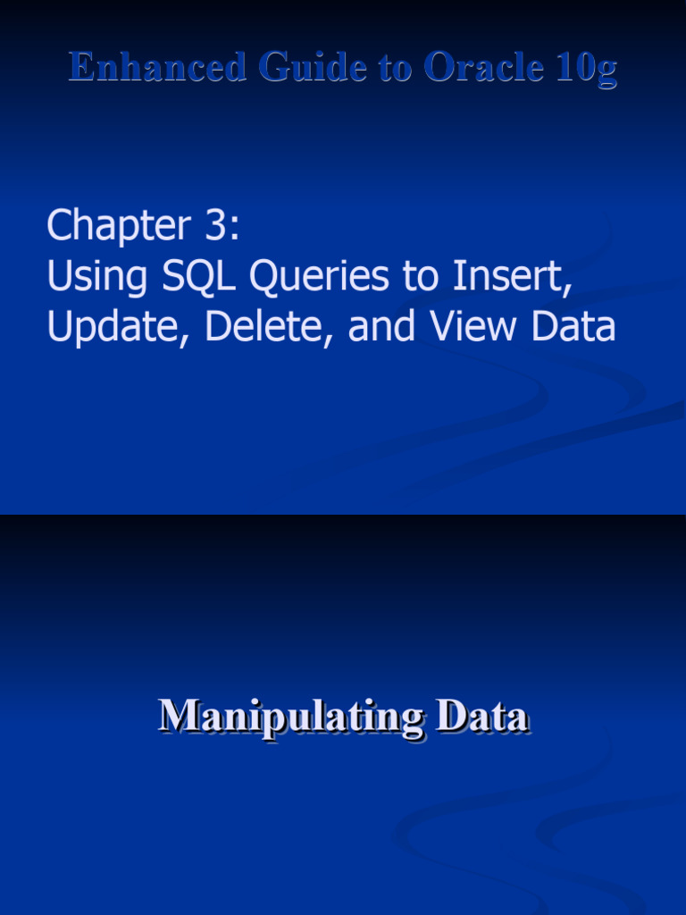 Chapter3 A DML | PDF | Sql | Database Transaction