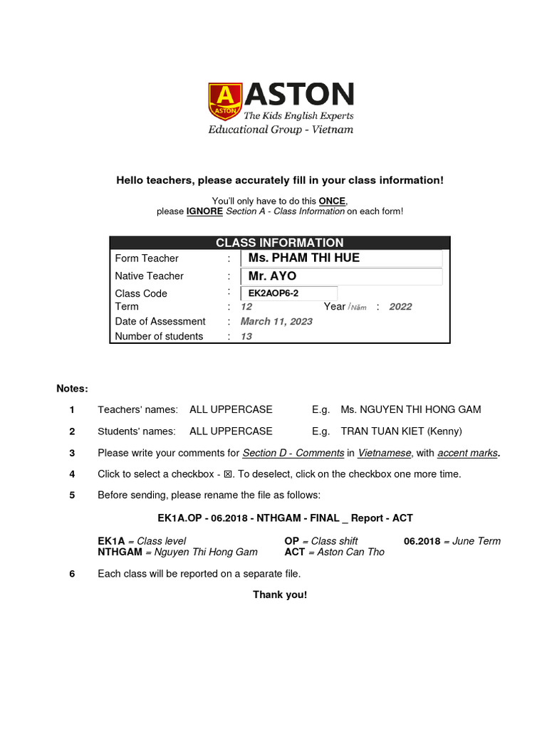 Ek2aop6!2!12.22-Pham Thi Hue-Final - Report-Act (13 Students) | PDF